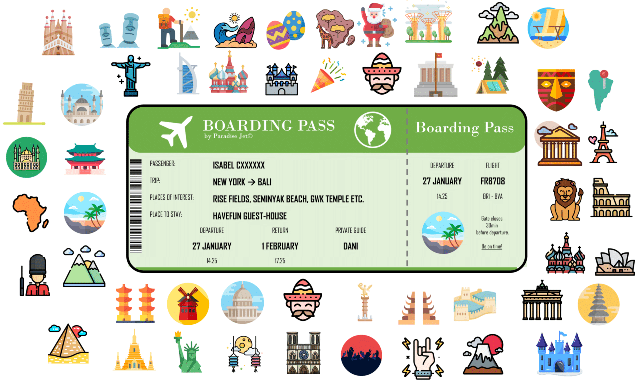 Modello di biglietto aereo falso da personalizzare | Download gratuito